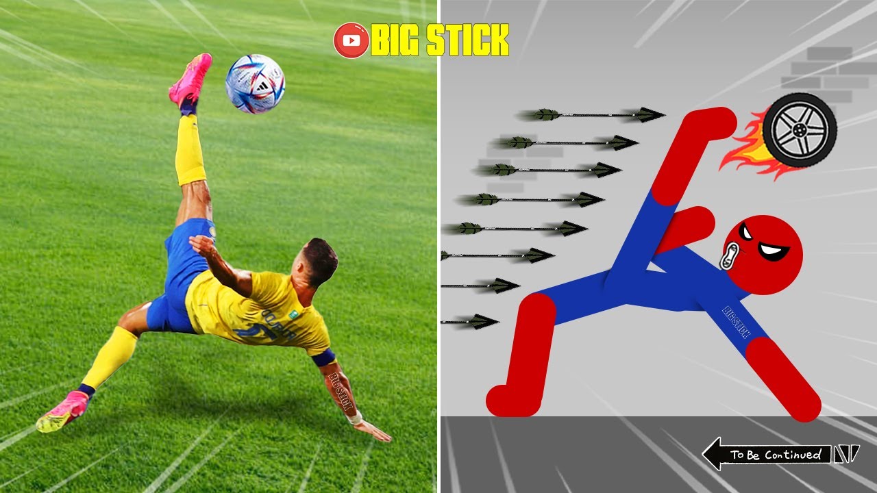 20 Min Real Football vs Stickman | Stickman Dismounting funny moments ...