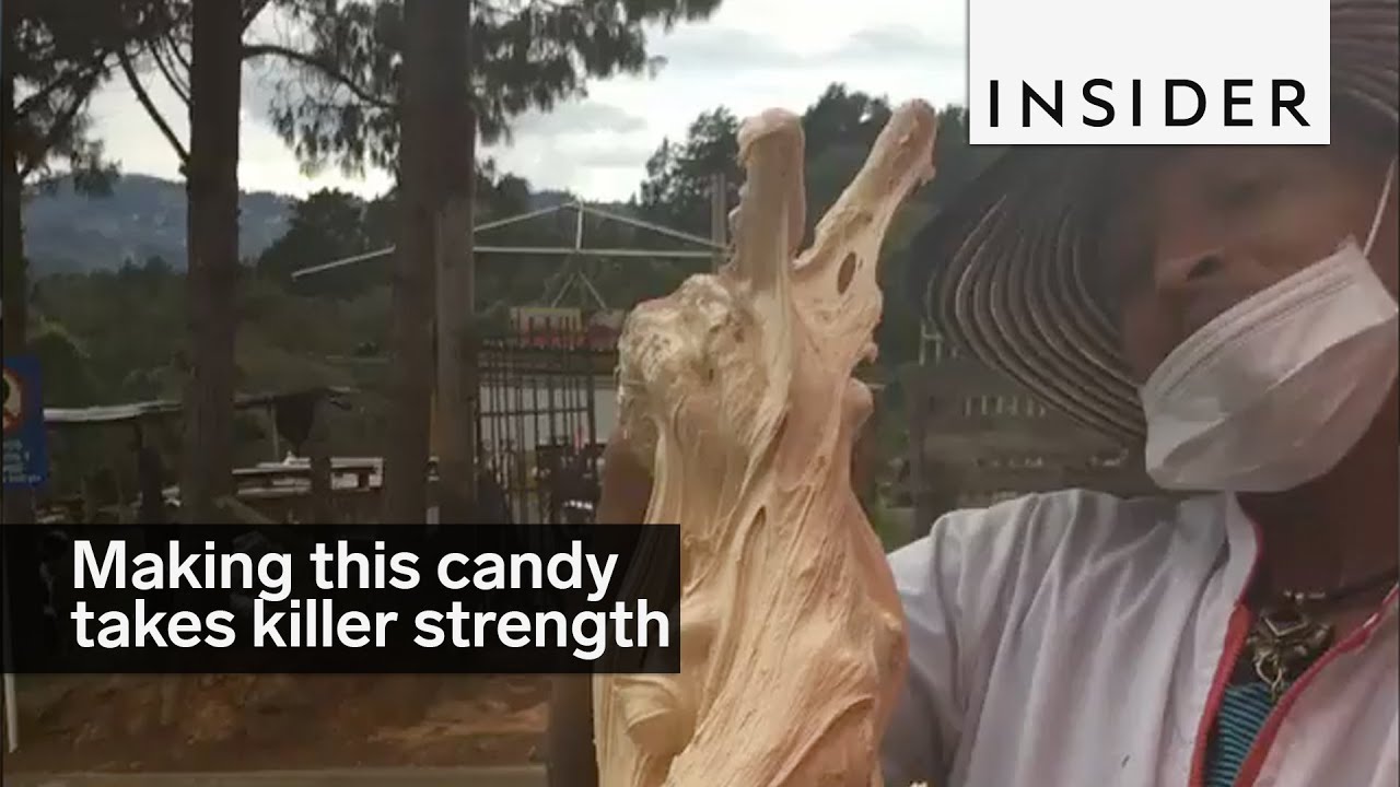 Making this stretchy candy takes killer strength - YouTube