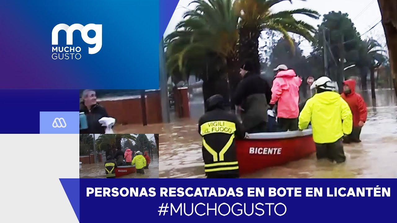 Rescatan en bote a personas atrapadas por inundaciones en Licantén ...