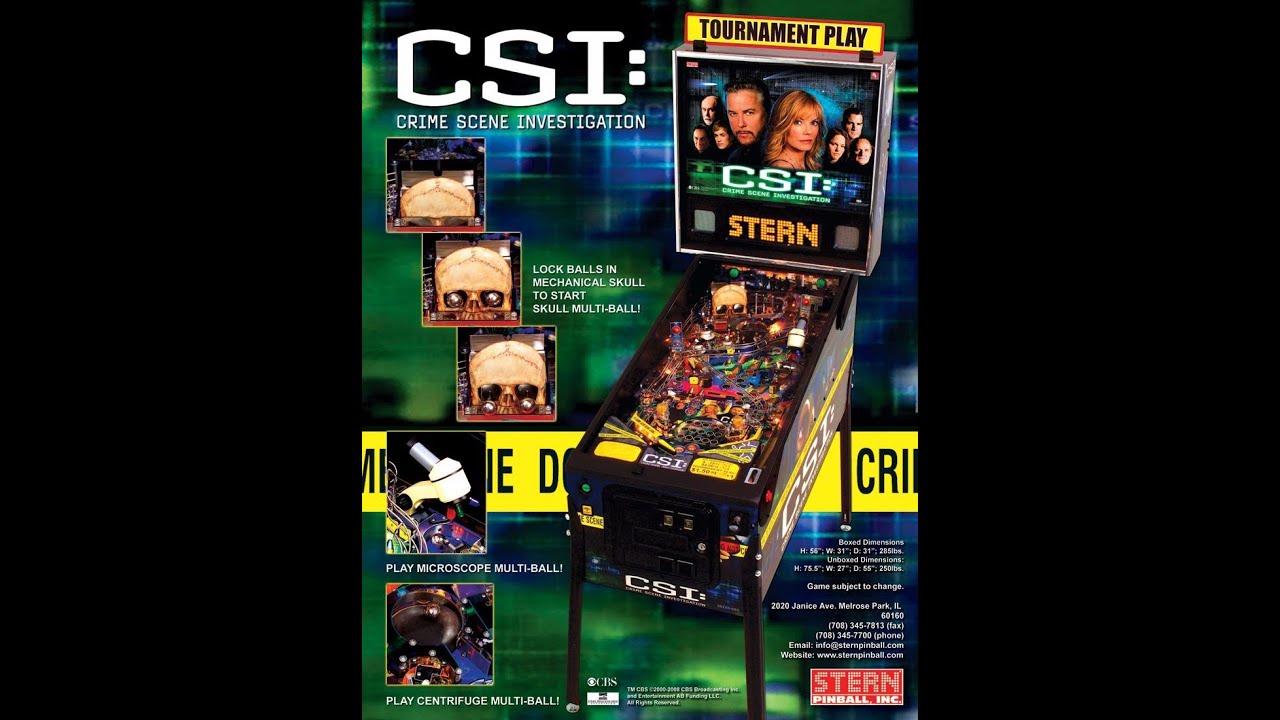 2008 Stern CSI Pinball Machine in 4K - YouTube