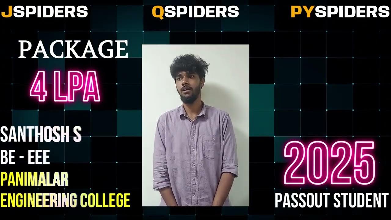 Success story of Mr.SANTHOSH Has a software Engineer from QSPIDERS ...
