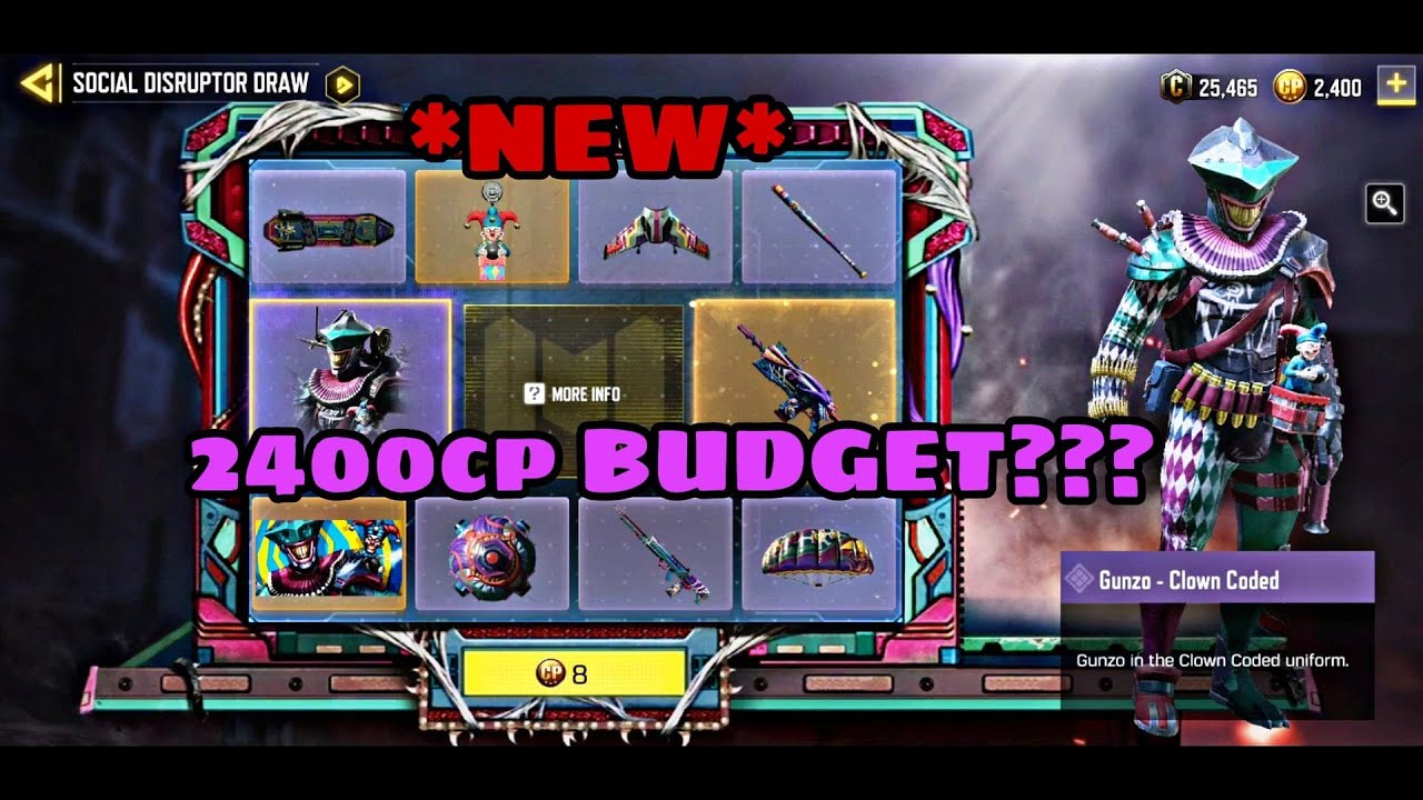 New Social Disruptor Draw My First Gunzo Clown Coded Skin Call Of Duty Mobile Youtube