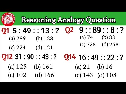 Reasoning Practice Set || Number Analogy Reasoning || Analogy reasoning ...