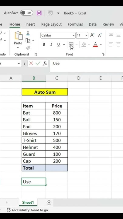 Auto Sum in Excel without using Sum Formula #trending #shorts #data #excel #business # ...