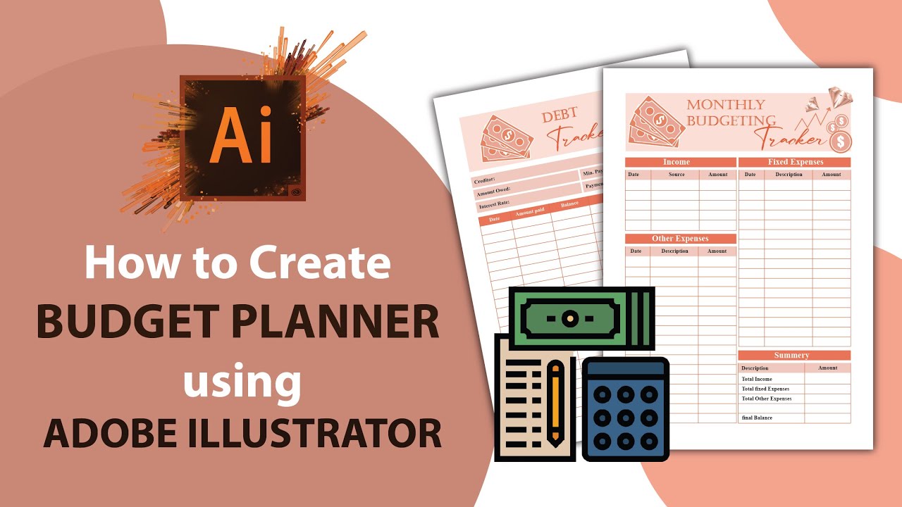 How to create Monthly budgeting tracker page using Adobe Illustrator ...