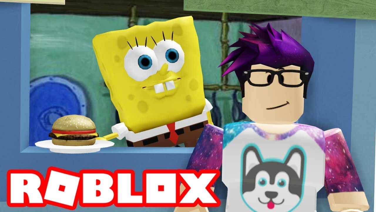 Working at the KRUSTY KRAB with SPONGEBOB in Roblox! - YouTube