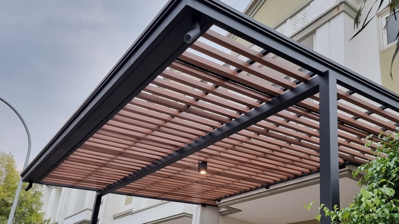 Pemasangan Kanopi + Kisi kisi WPC - YouTube