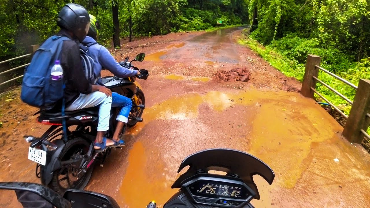 A Ride towards Kuskem Waterfall South Goa | Honda CB200x #monsoonride # ...