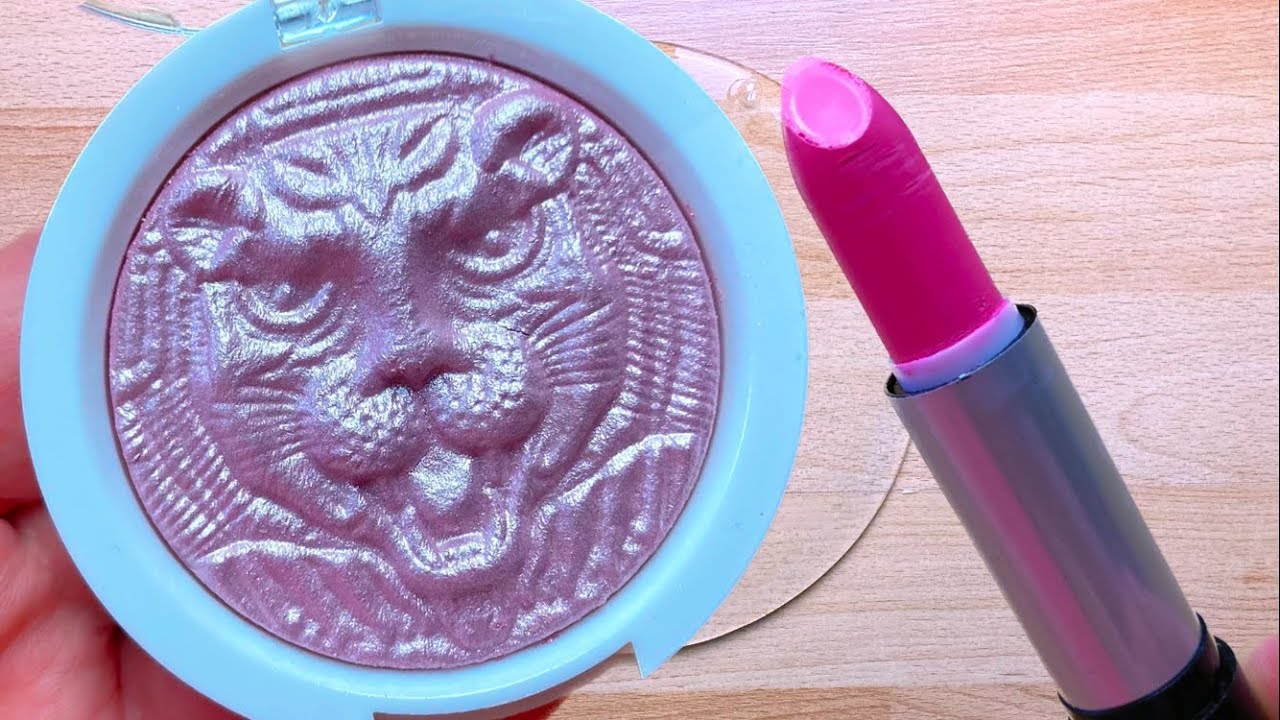 Satisfying Makeup Slime Mixing! Lipstick and Eyeshadow Slime Coloring ...