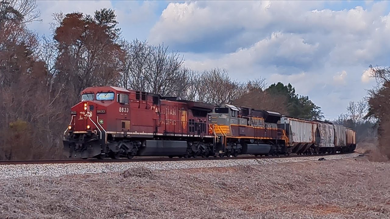 CSX B216-17 Phosphate Train w/ CP 7013 Trailing @ Rydal, GA 2-21-2023 ...