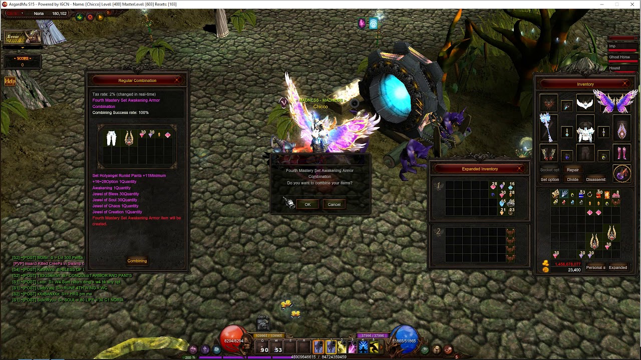 Mu online season 15 Craft Awaking set / Rune Wizard - YouTube