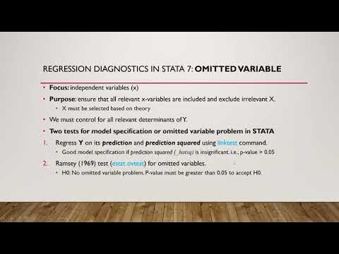Omitted Variable Assumption | Regression diagnostics in STATA (9) - YouTube