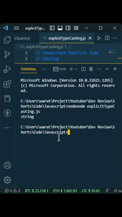 Javascript | Explicit Type Casting #shorts - YouTube