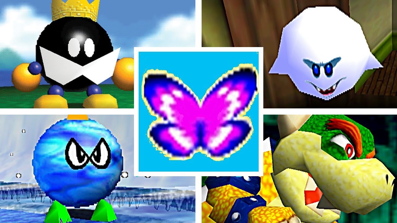 Super Butterfly 64 (All Boss Fights, No Damage) (Super Mario 64 Rom ...