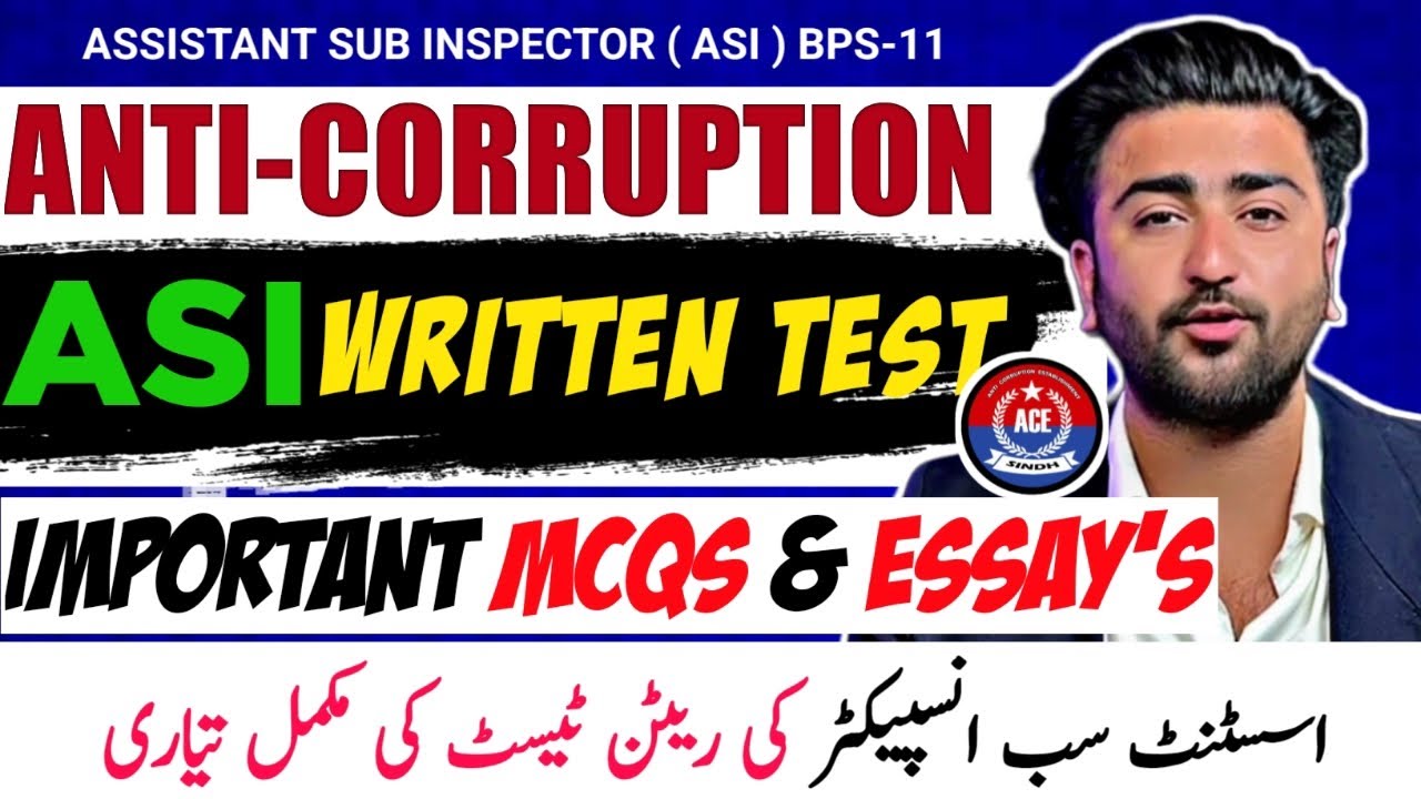 Asi Written Test Preparation - ANTI-CORRUPTION Asi jobs - SPSC written ...