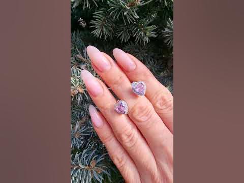 серебряные пусеты сердце Пандора - YouTube