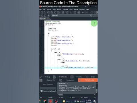 Simple calculator in C++ using switch statement - C++ Tutorials #shorts ...
