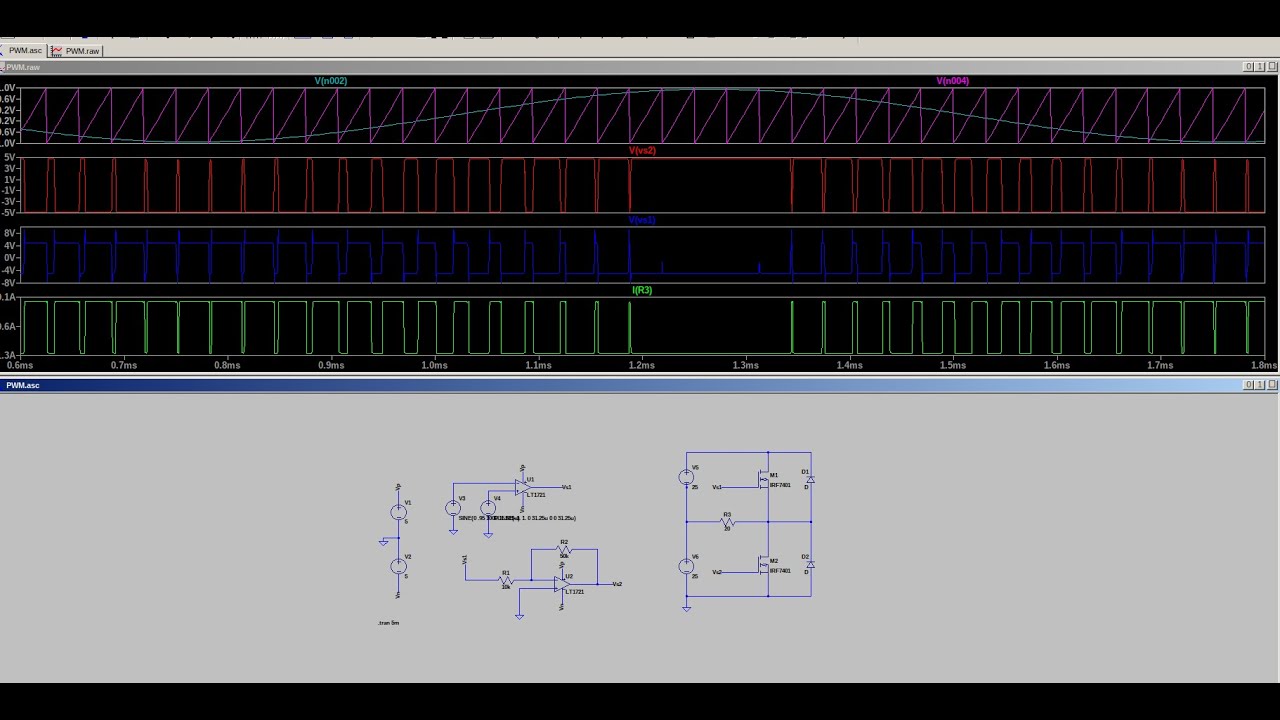 Electronic Basic 1:LTSpice Design And Simulate Half-Wave Bridge Inverter SPWM signal - YouTube