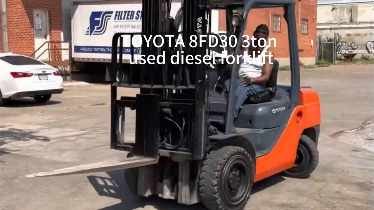 toyota 8FD30 3ton used diesel forklift for sale - YouTube