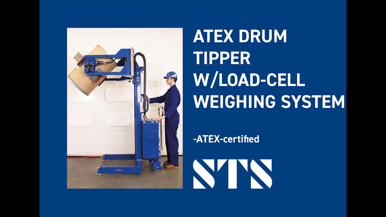 ATEX Pneumatic Power Clamp Drum Tipper w/ATEX Load Cells (STP01-RRH01 ...