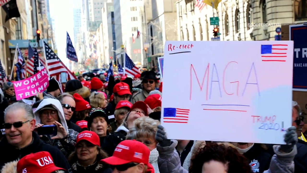 "Happy No Collusion Day!" Trump supporters take to streets of New York ...