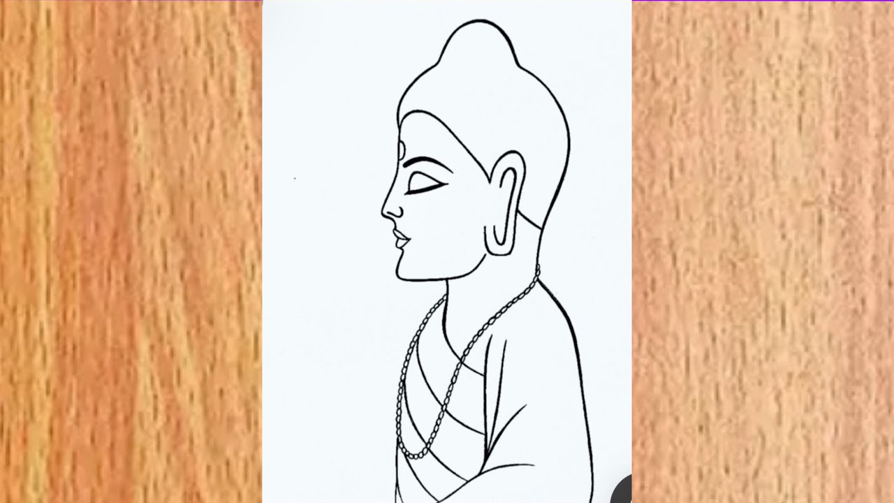 Gautam Buddha Beautiful Drawing | Easy Drawing | Buddha Purnima Markar ...