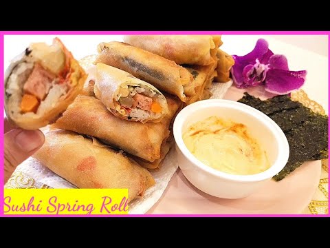 SUSHI LUMPIA RECIPE | How to Make Sushi Spring Rolls - YouTube
