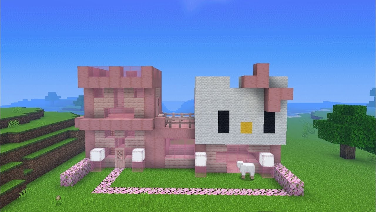 Minecraft: How to build Sanrio Hello Kitty| Pink House 🌸💕 - YouTube