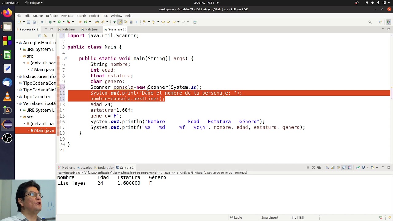 Variables de distinto tipo de dato; en Java Estructurado - YouTube