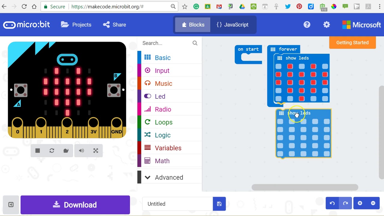 Flashing Heart Microbit Youtube