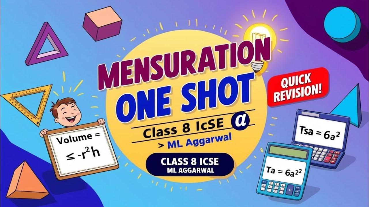 Mensuration in ONE SHOT 🚀 | Class 8 ICSE | ML Aggarwal | All Formulas ...