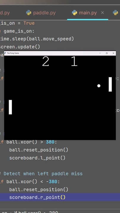 The Pong Game Coding Pythonlearning Pythonprogramming Python3