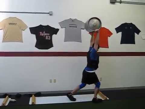 Overhead Keg Slideboard Reverse Lunge with Weight Vest - YouTube
