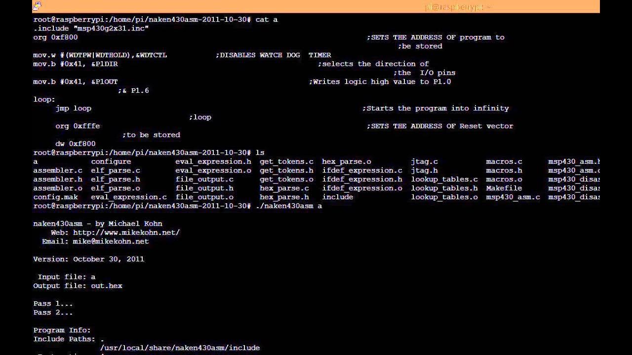 BURNING PROGRAM TO MSP430 LAUNCH PAD USING RASPBERRY PI , PUTTY AND MSPDEBUG - YouTube