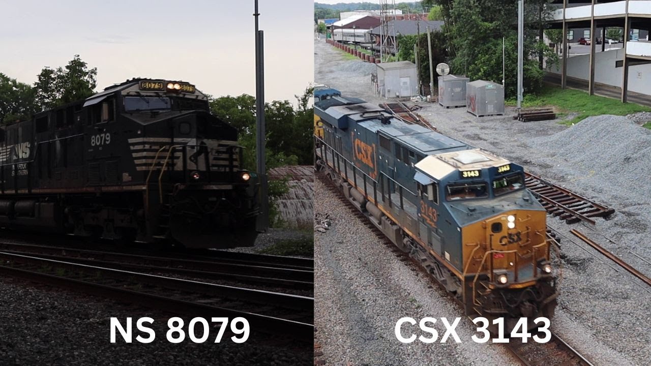 7-3-23 4:47PM NS 8079 ES44AC FREIGHT & 5:12PM CSX 3134 ES44AC-H COAL both southbound via Dalton ...