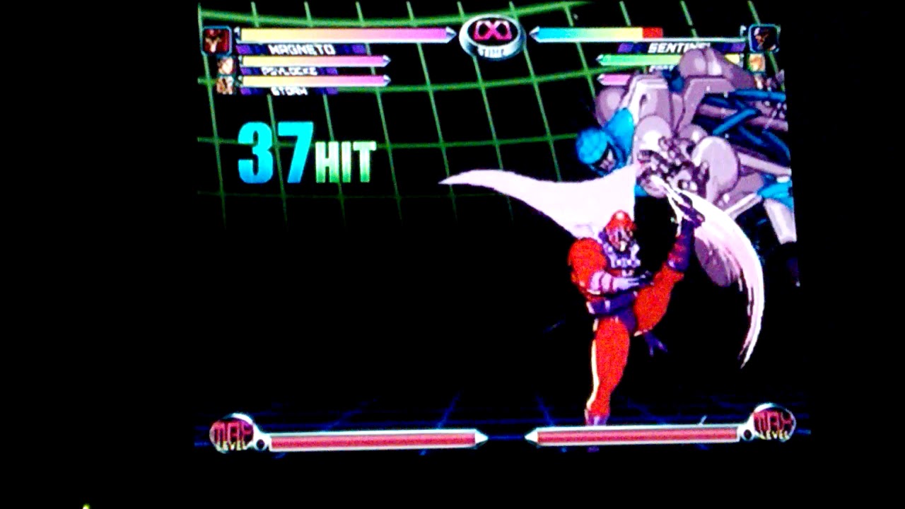 MvC2: Magneto 4 Hit Infinite On Sentinel (Easy) - YouTube