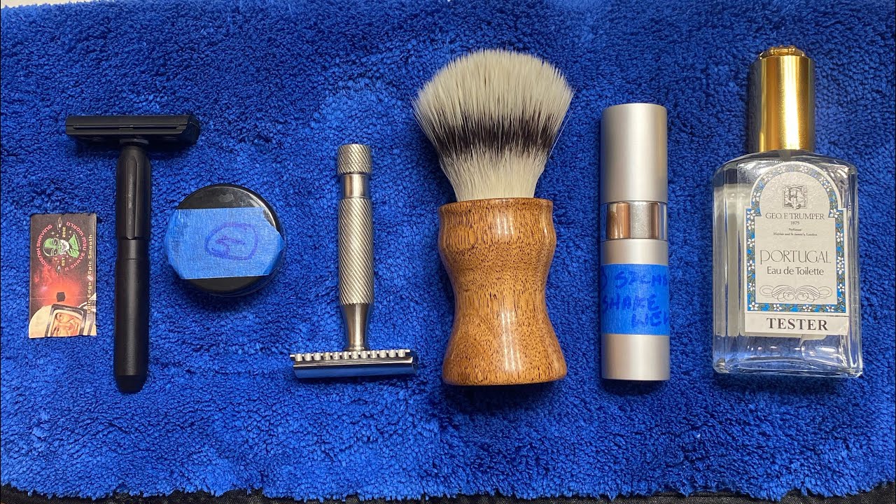 Heavy vs light razor comparison with A A shaving Iridium soap and ...