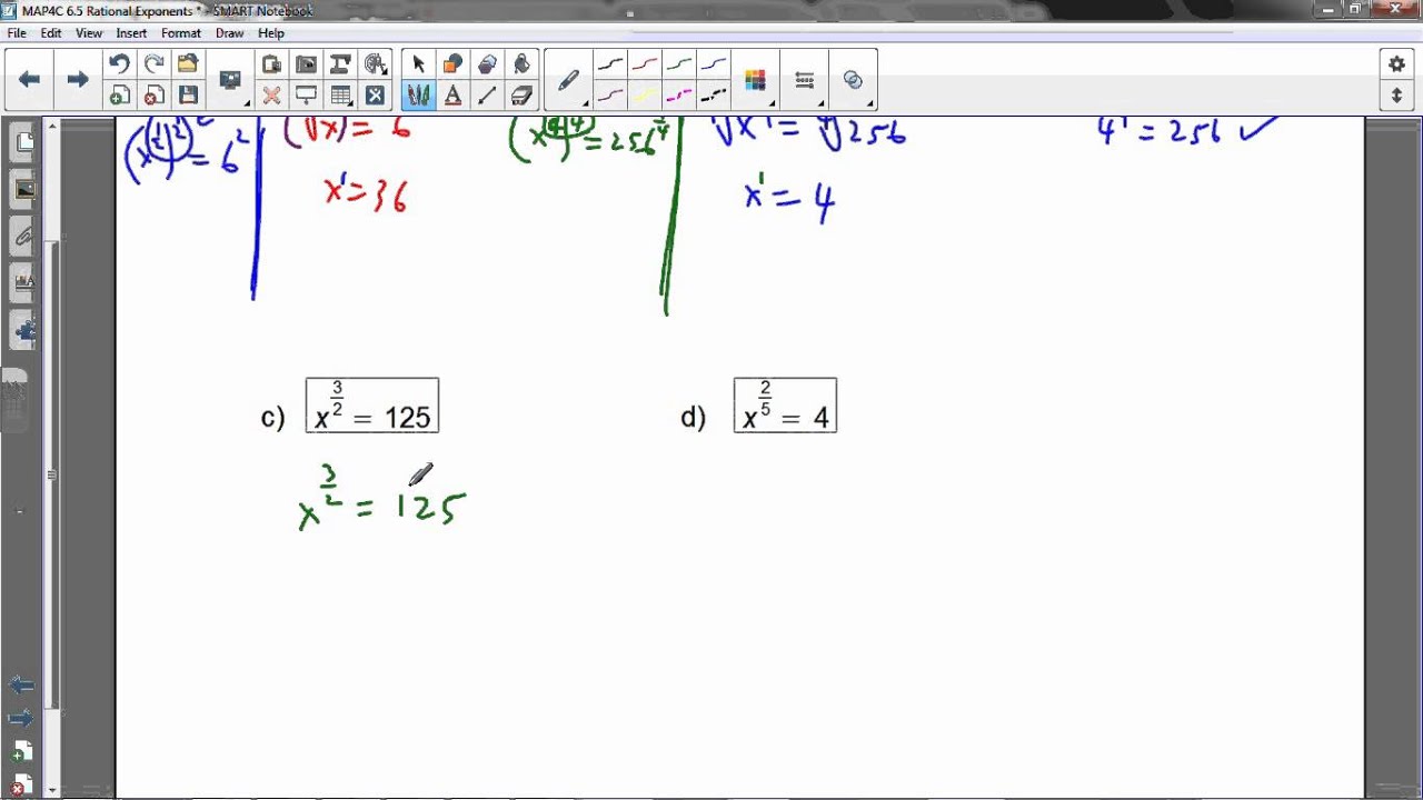 MAP4C 6 5 Rational Exponents - YouTube