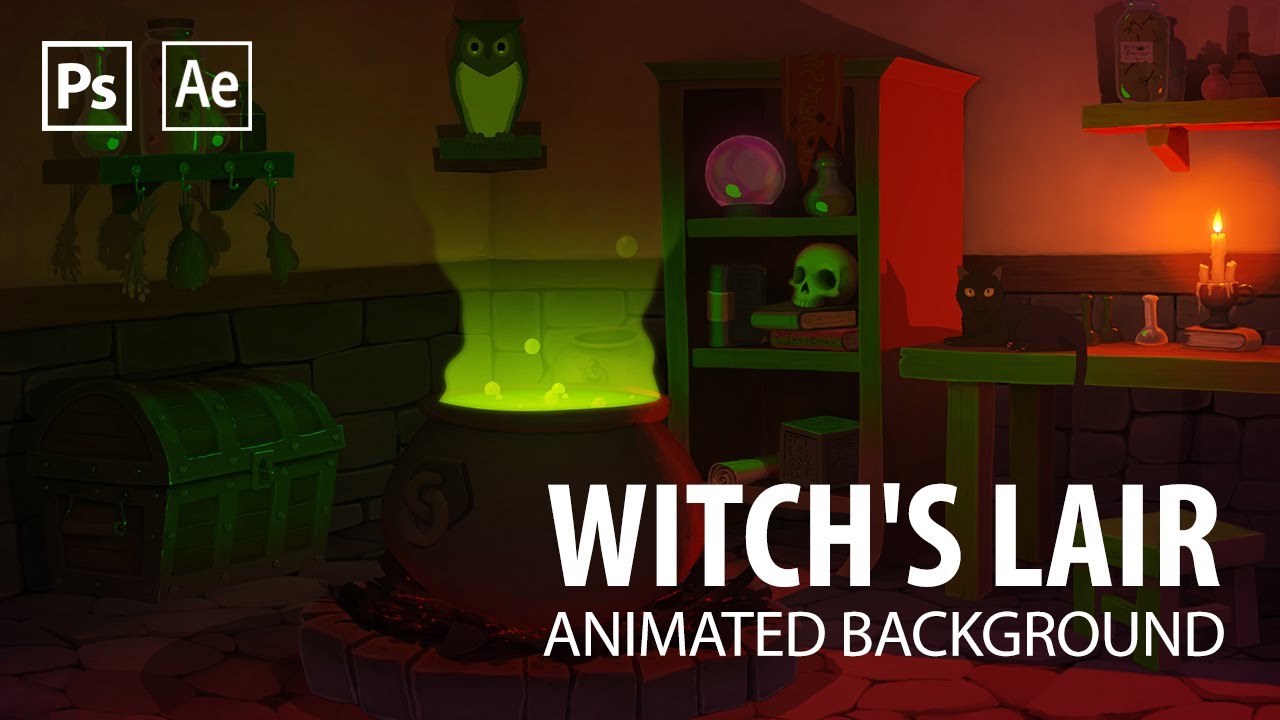 Witch's Lair | Animated Background | Final and Making Of - YouTube