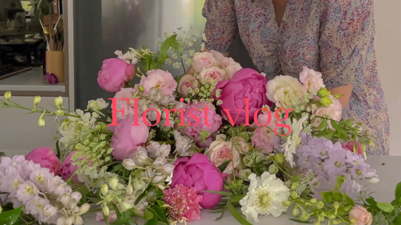 Florist Vlog플로리스트 브이로그🌷 호주 시드니 집에서 꽃집하기🇦🇺프로포즈용 핑크 대형 꽃다발 만들고 배달💍꽃바구니 만들기크리스마스 부케🎅🏻호주 꽃시장