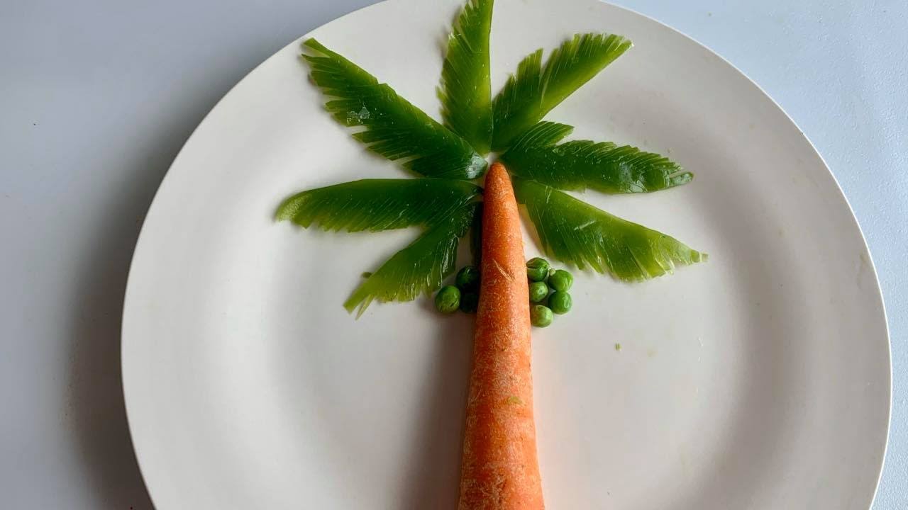 Bell Pepper Flower Carving 3 for Beginners - Bell Pepper Garnish - YouTube