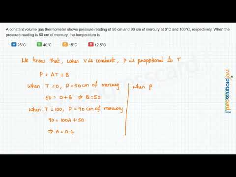 A constant volume gas thermometer shows pressure reading of 50 cm and ...