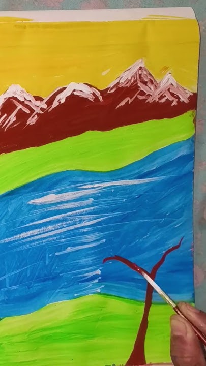 Sunrise / Easy acrylic painting for beginners / PaintingTutorial / Painting ASMR #shorts - YouTube