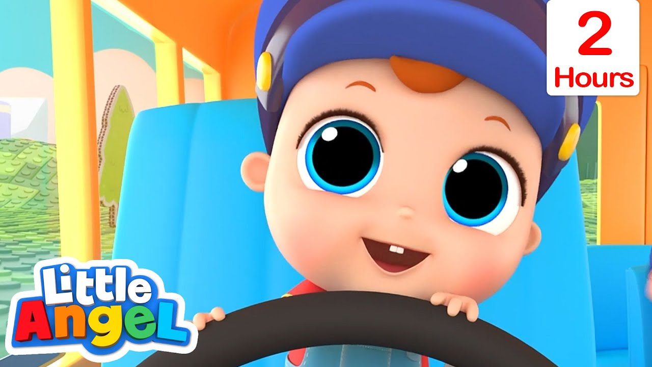 Baby John Bus! | Little Angle | 2 Hours of 🚌Wheels on the BUS Songs ...