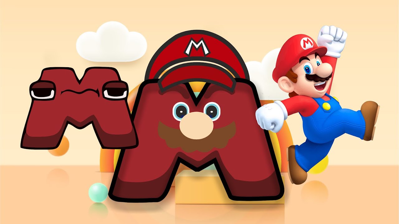 transformation of the letter M of alphabet lore into M of super Mario ...