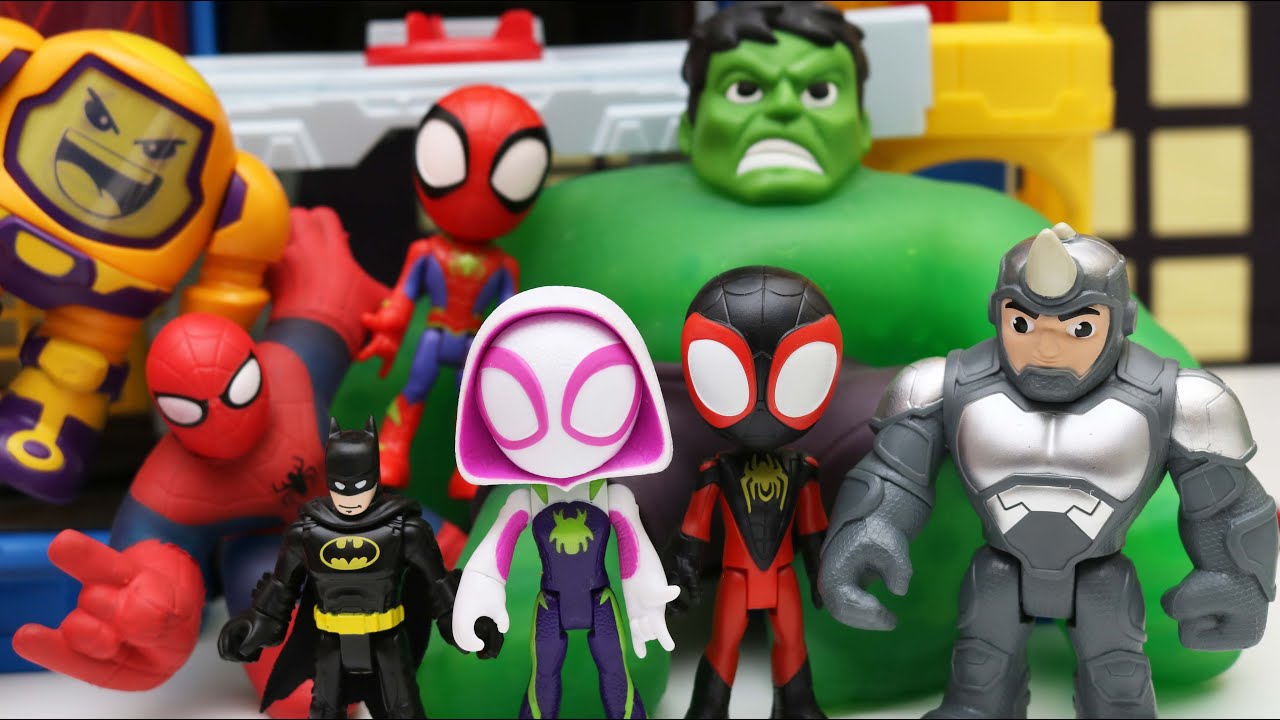 Spidey & Friends Hulk Spider-man Goo Jit Zu Mystery | Zola & Rhino ...
