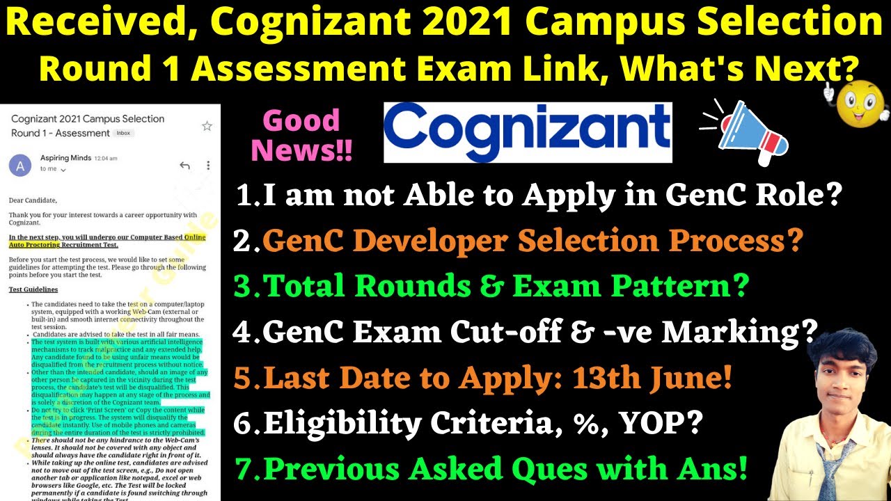 Cognizant GenC Round 1 2021 | Updated* Recruitment Process Syllabus ...
