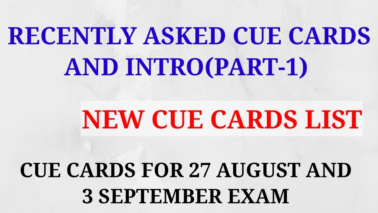 Good news:- Recently asked cue cards and Part-1 with exam Location||SEP ...