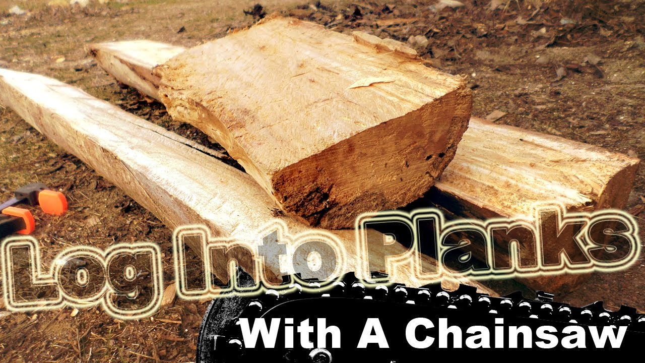 Simple Freehand Chainsaw Milling A Log Into Planks #woodworking - YouTube