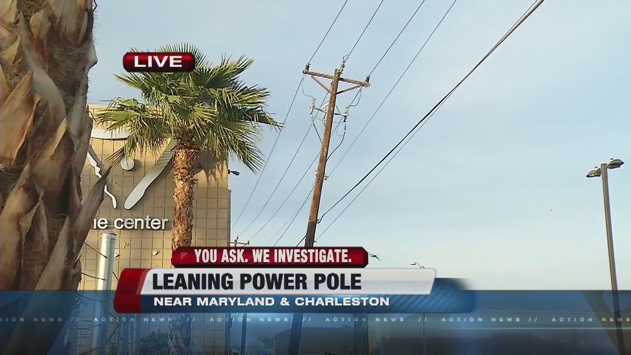 Leaning power pole - YouTube